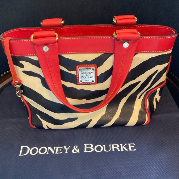 Dooney & Bourke | Bags | Dooney Bourke Zebra Print With Red Leather ...